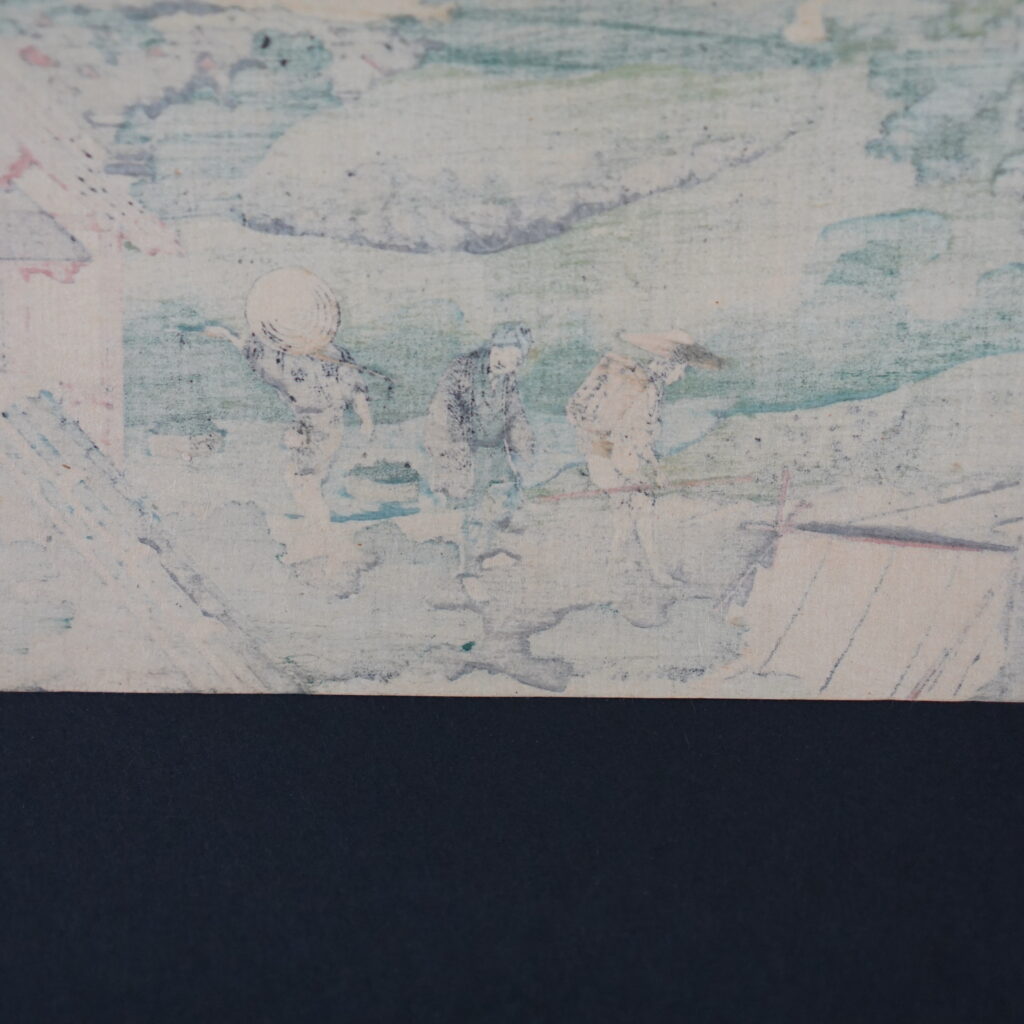 Estampe japonaise ukiyo-e par Hokusai (1760-1849) tirée de la série des ...